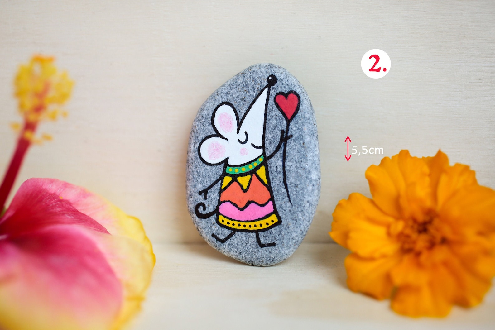 Mouse Pebble Art, Decorated Stone-mouse, Home Decor, Handmade Present ...