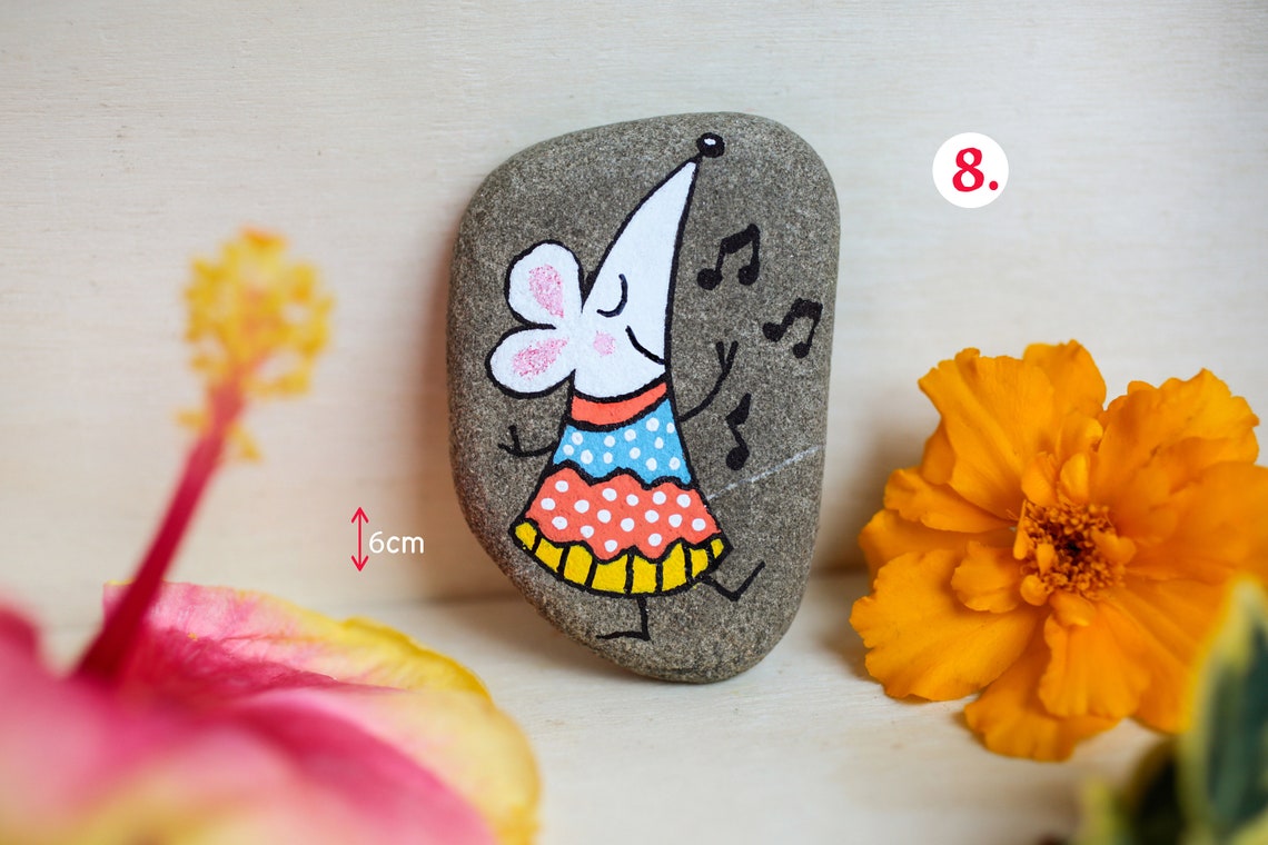 Mouse Pebble Art Decorated Stone-mouse Home Decor Handmade | Etsy