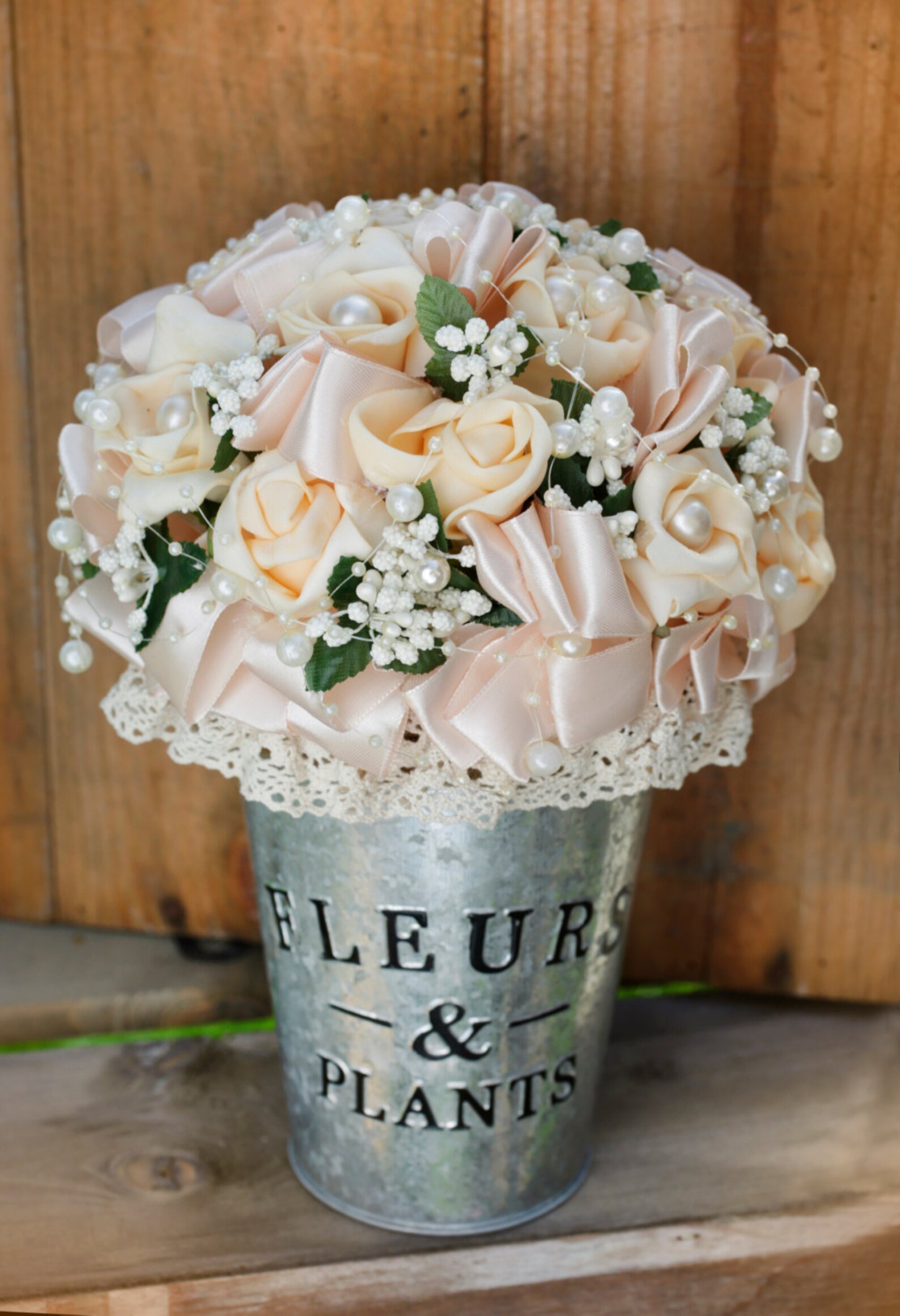 Wedding Bouquet Rustic Artificial Flower Decor Handmade - Etsy