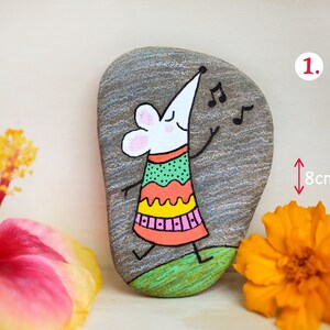 Mouse Pebble Art, Decorated Stone-mouse, Home Decor, Handmade Present ...