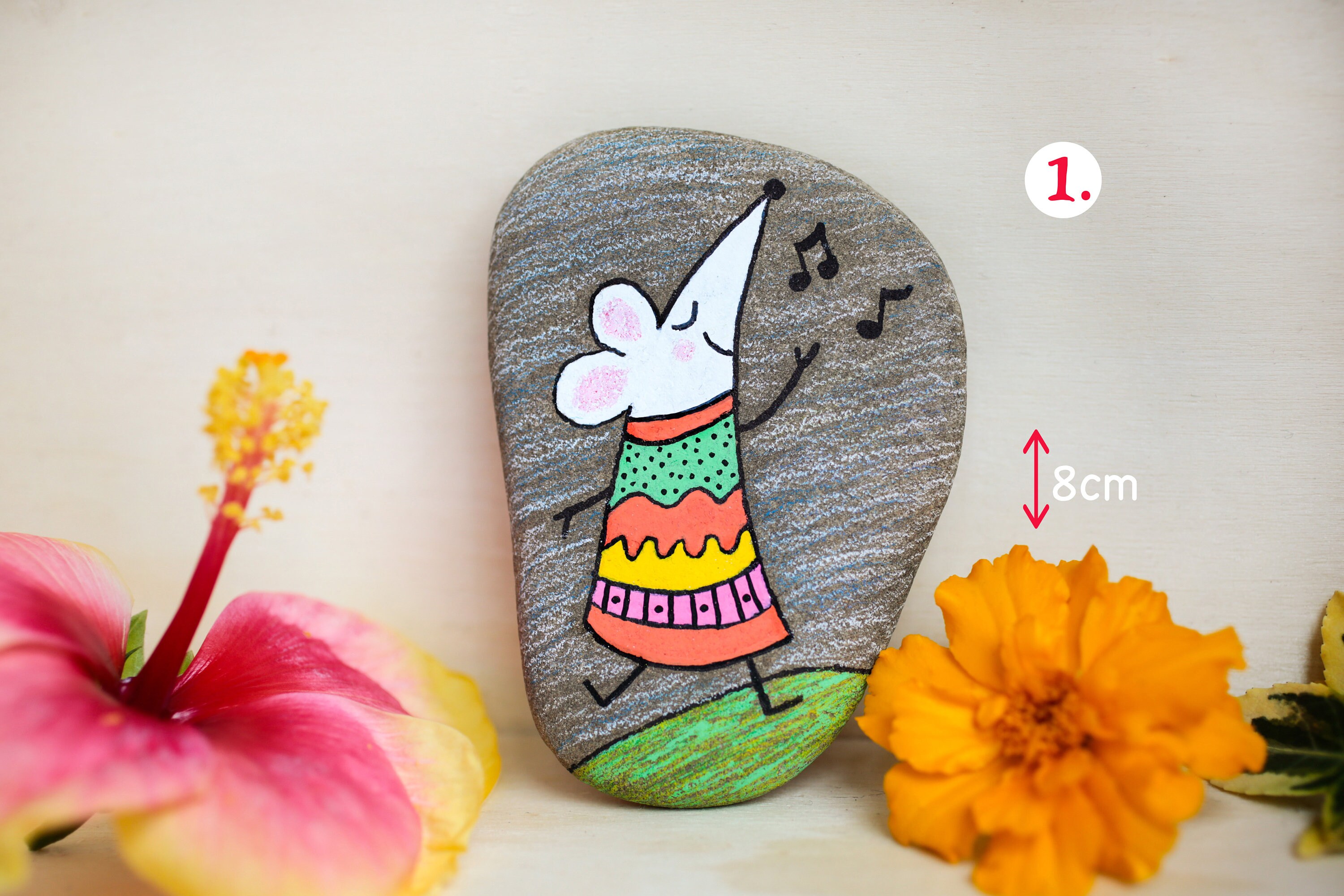 Mouse Pebble Art, Decorated Stone-mouse, Home Decor, Handmade Present ...
