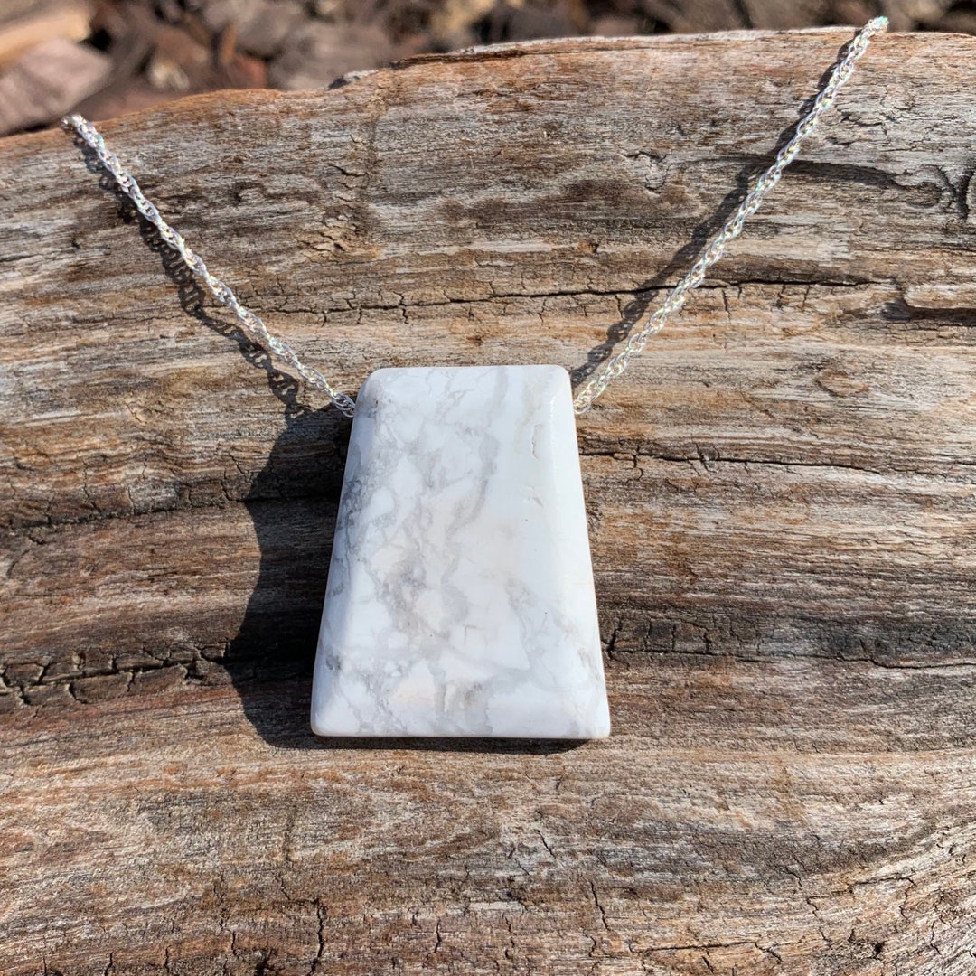 Howlite Pendant / Large Howlite Pendant/ White Howlite / Howlite Stone ...