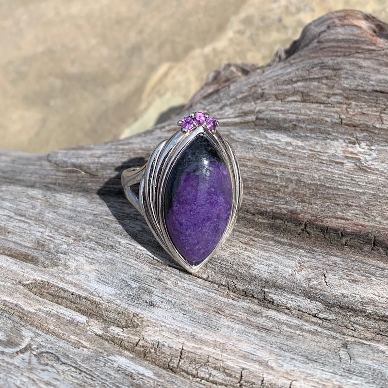 Charoite Ring - Etsy