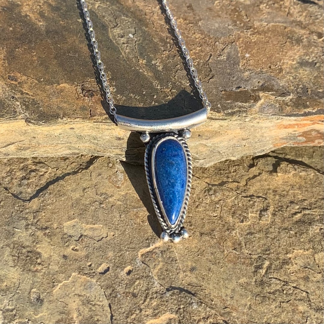 Lapis Lazuli Teardrop Pendant, Sharon Mccarthy Silversmith - Etsy