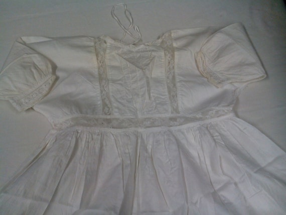1920's Antique Ivory Batiste Cotton Girl Doll long Dr… - Gem