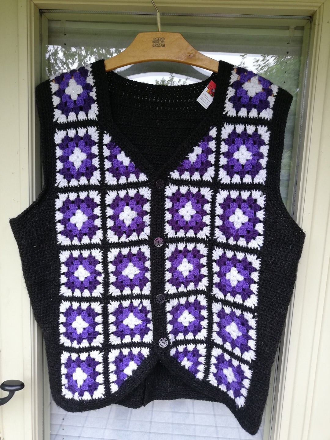 Crocheted Vest,granny Squares , Beauty,elegant Women/handmade/size L ...