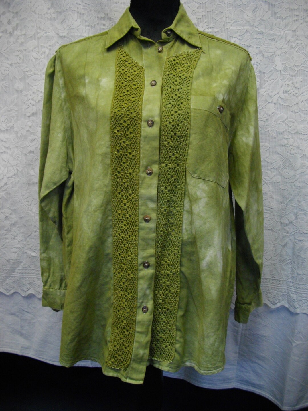 Linen Blouse/country Western/country Chic ,bohemian Rustic/recycled ...