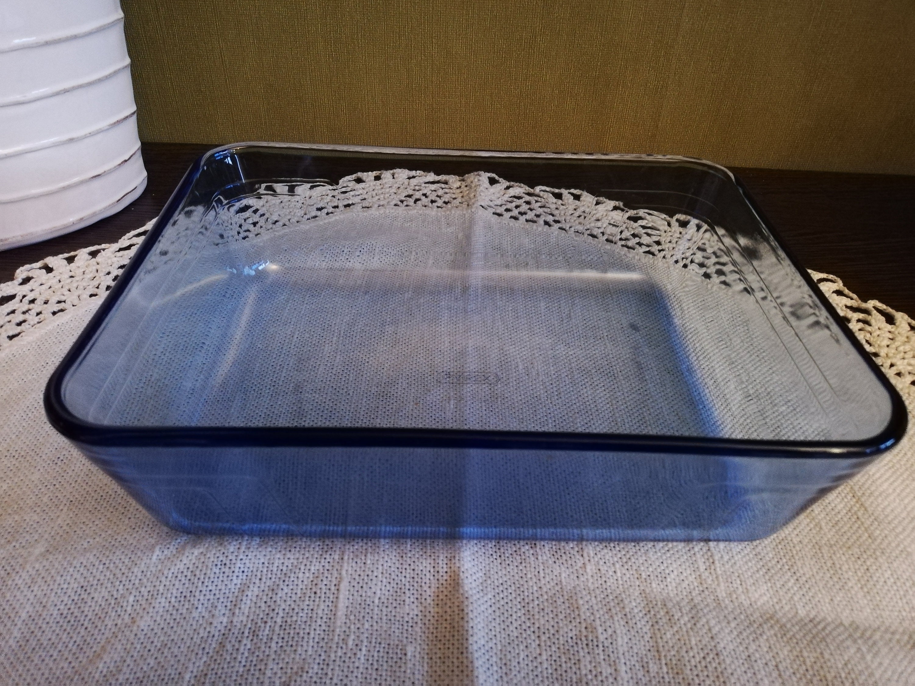 Vintage Blue Glass Rectangular Base - Etsy