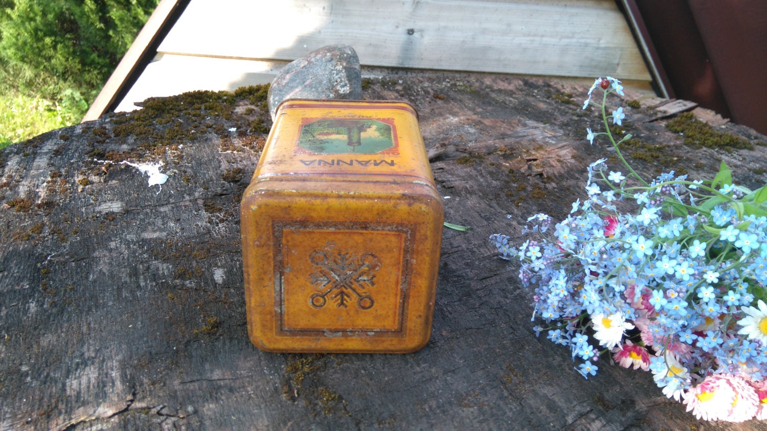 Vintage Tin Food Container,rarity From 50s,vintage Tin Box With Lid ...
