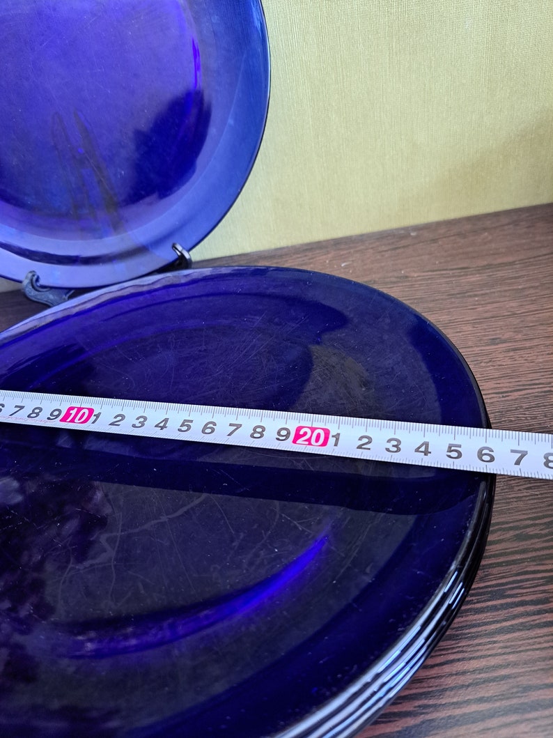 Cobalt Blue Glass Dinner Plates, Serving Platters,vintage Glass, Gift ...