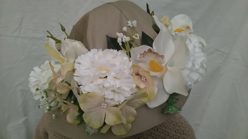 Ladies Flower Hat, Shabby Chic ,flower Headwear, Wedding Hat,shabby ...