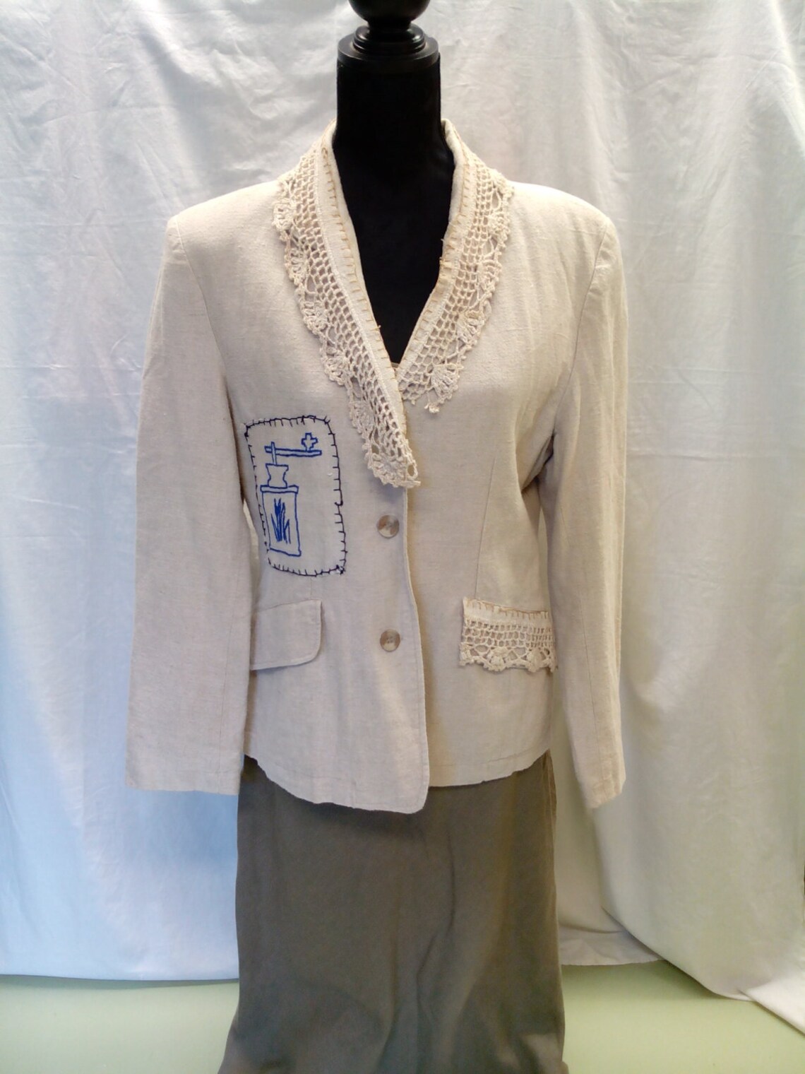 Upcycled Linen Rustic Jacket bohemian/cottage Chic/ - Etsy