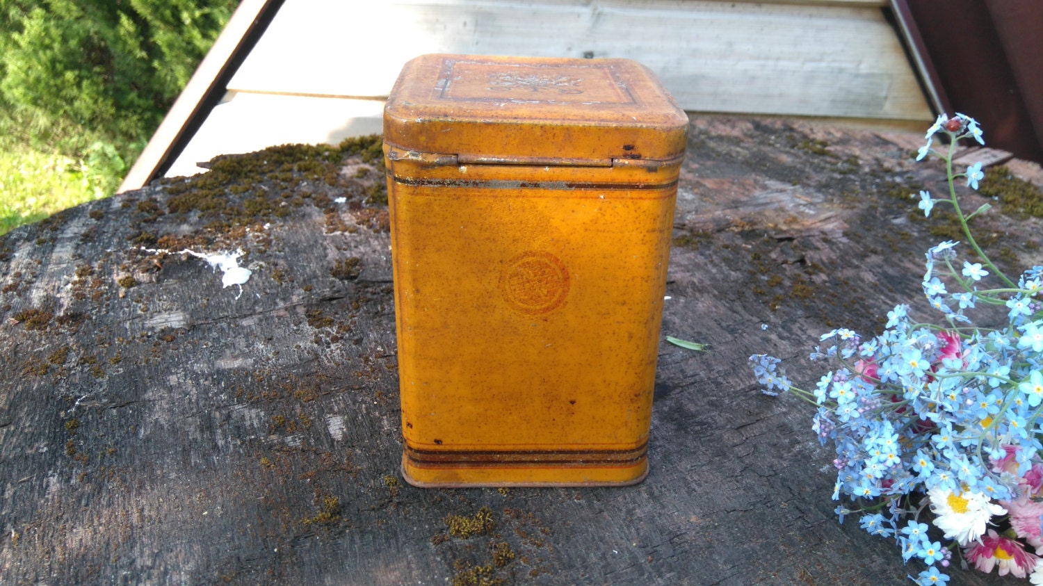 Vintage Tin Food Container,rarity From 50s,vintage Tin Box With Lid ...