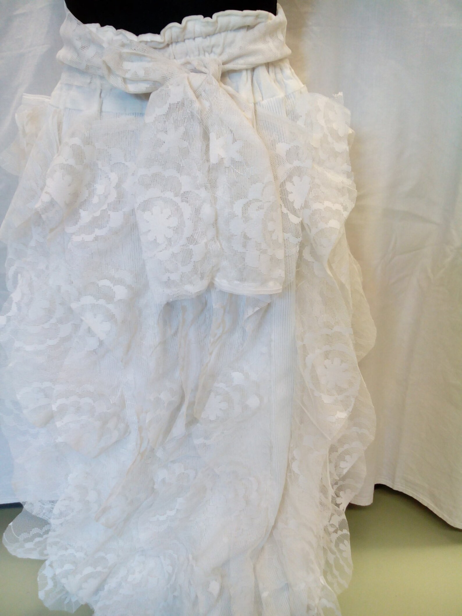 Upcycled White Bridal Ruffled Maxi Rustic Skirt/lacy/endladesign ...