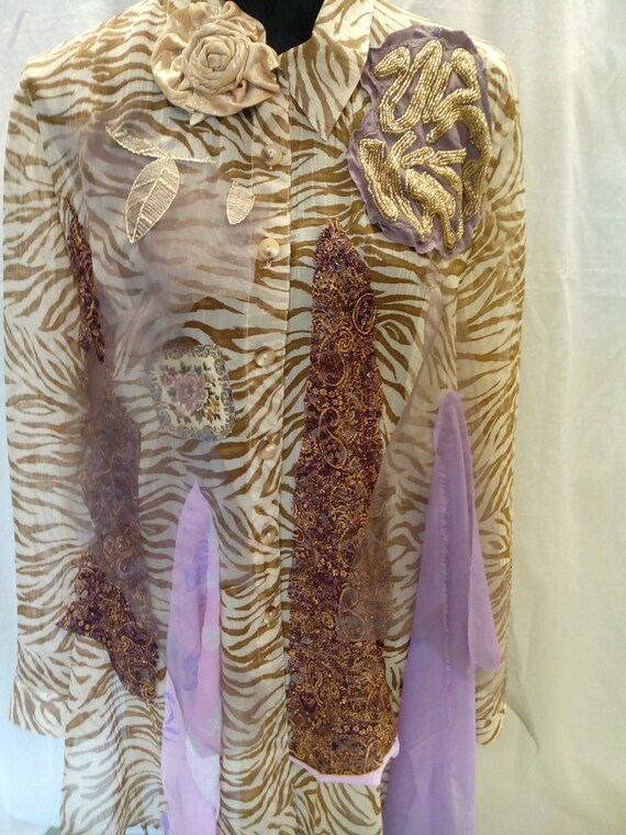 Wearable Art/hand Beadedshabby Chic/size - Etsy