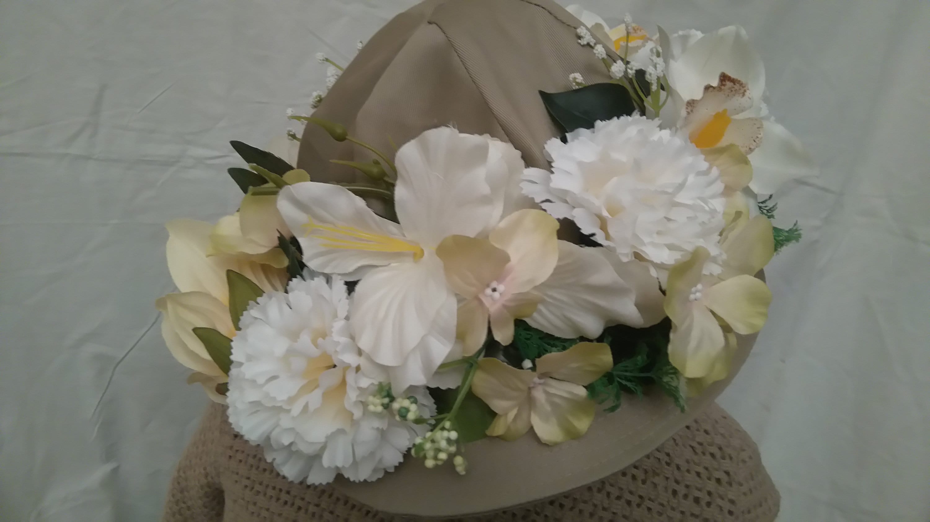 Ladies Flower Hat, Shabby Chic ,flower Headwear, Wedding Hat,shabby ...