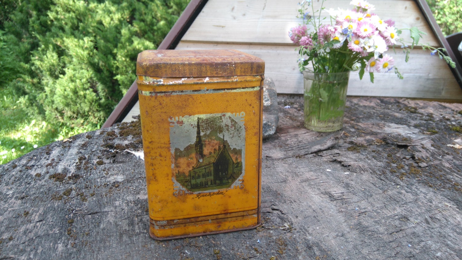 Vintage Tin Food Container,rarity From 50s,vintage Tin Box With Lid ...