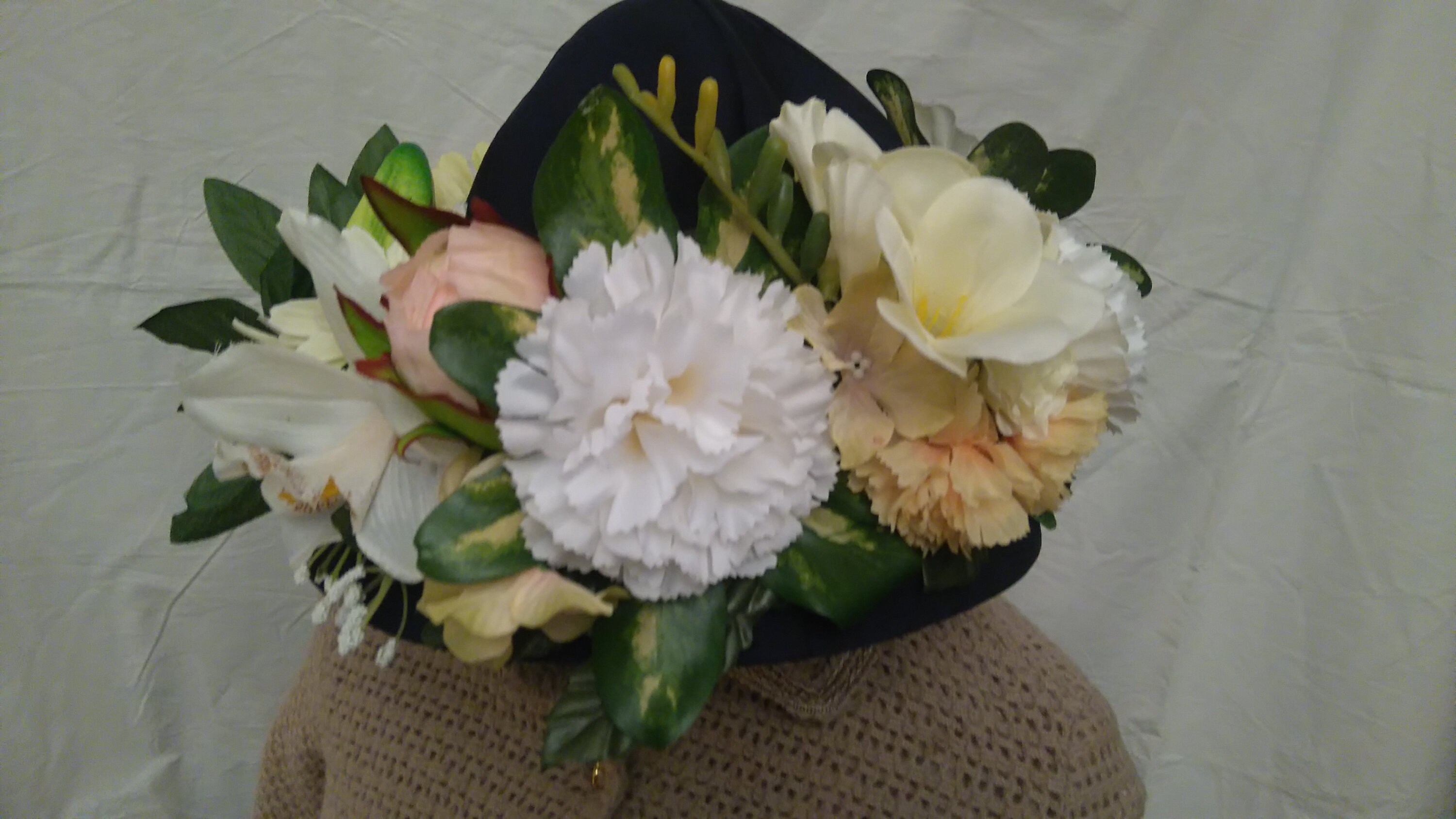Ladies Flower Hat, Shabby Chic ,flower Headwear, Wedding Hat,shabby ...