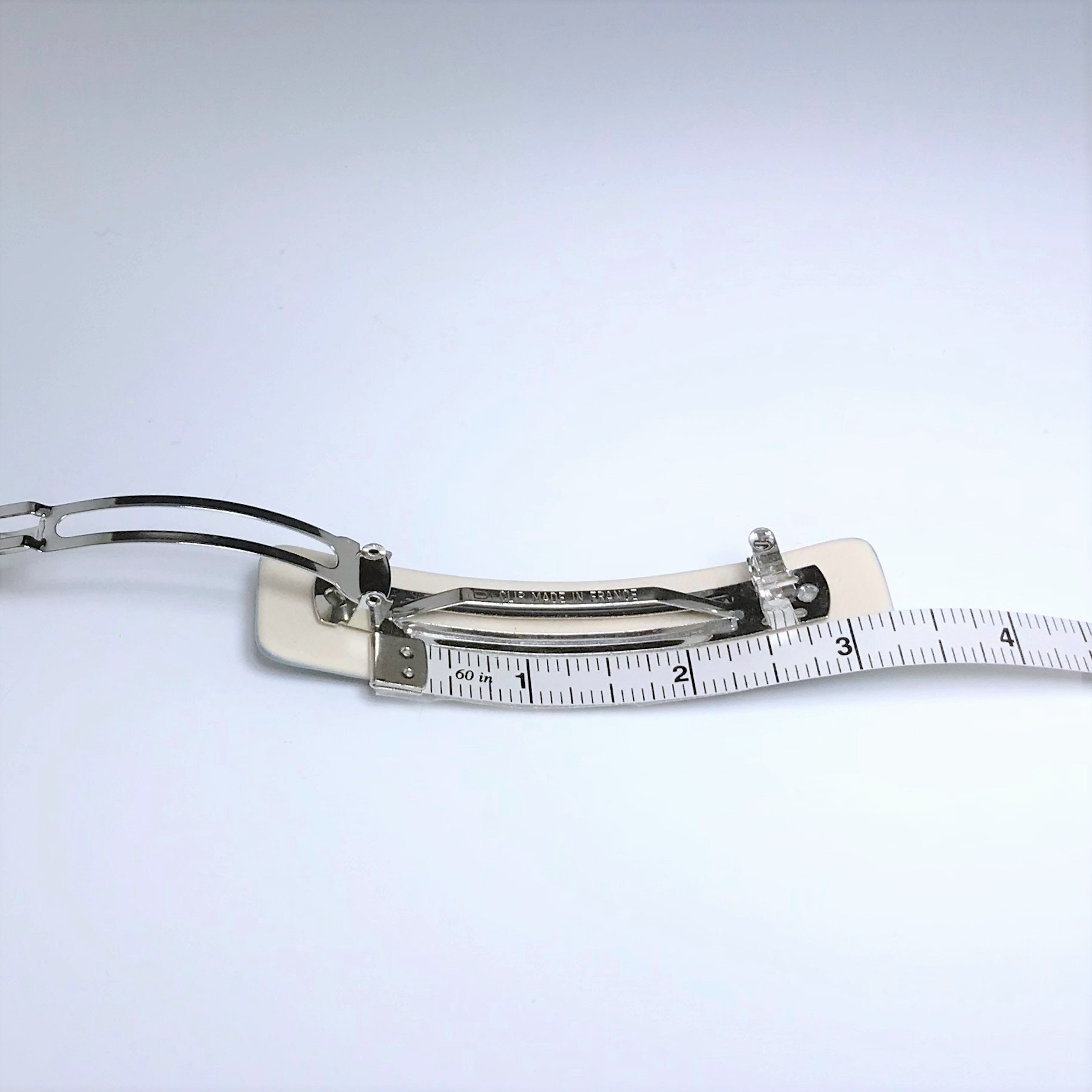 Large Ceramic French Barrette, Blue Porcelain Barrette, Cherry Blossom ...