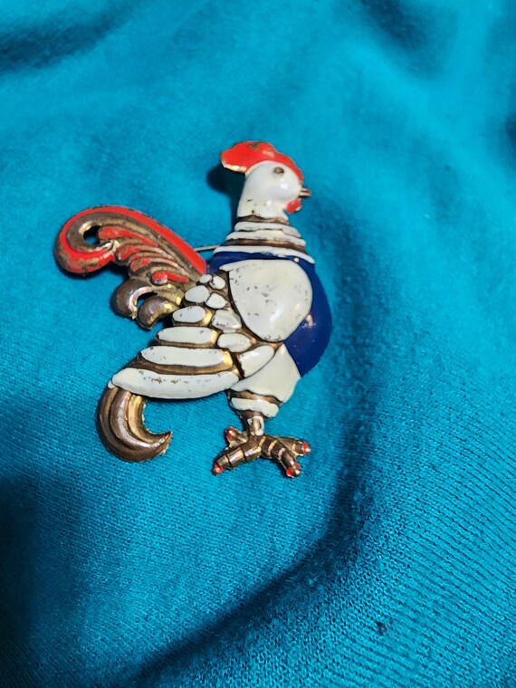 Vintage purple pinstripe rooster - Gem