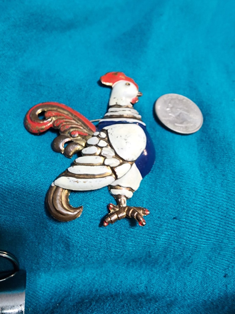 Vintage Rooster Brooch - Etsy