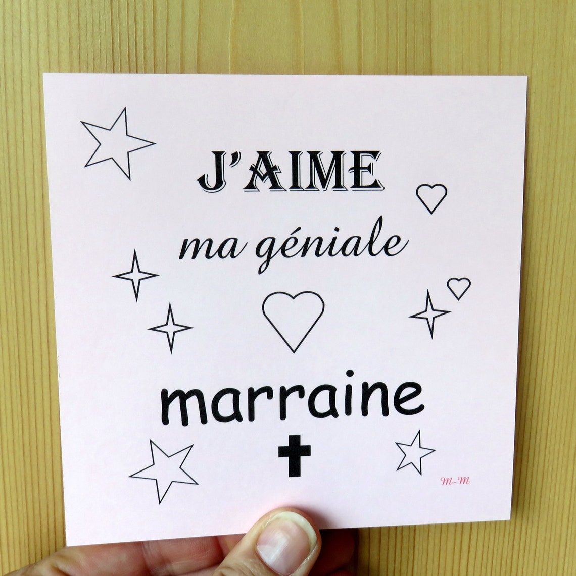 Carte Marraine J'aime ma géniale marraine Remercier | Etsy