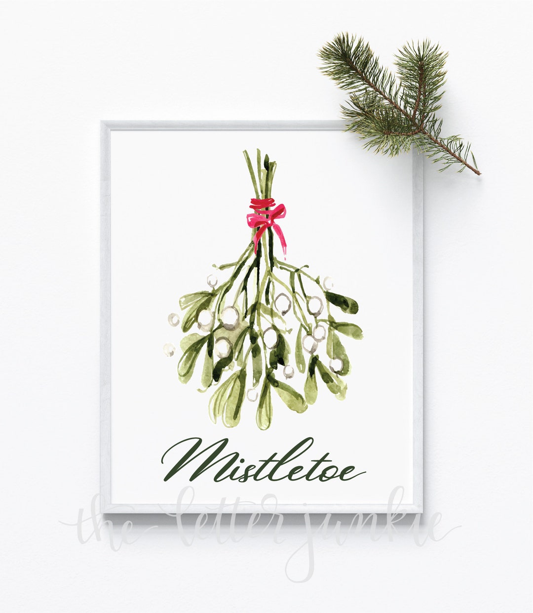 Mistletoe Christmas Art Print - Etsy