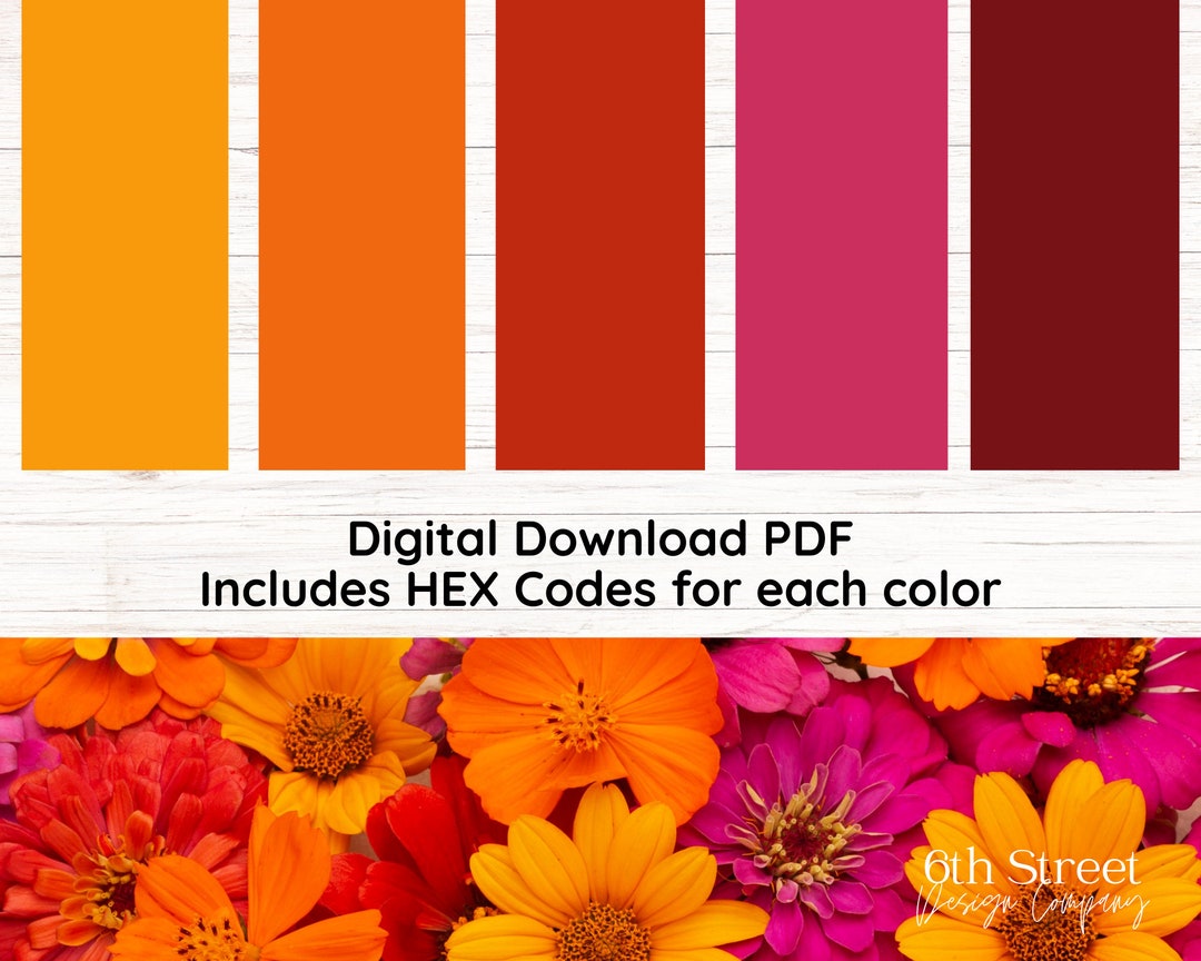 Wild Flower Fields Digital Color Palette With HEX Codes - PDF - Color ...