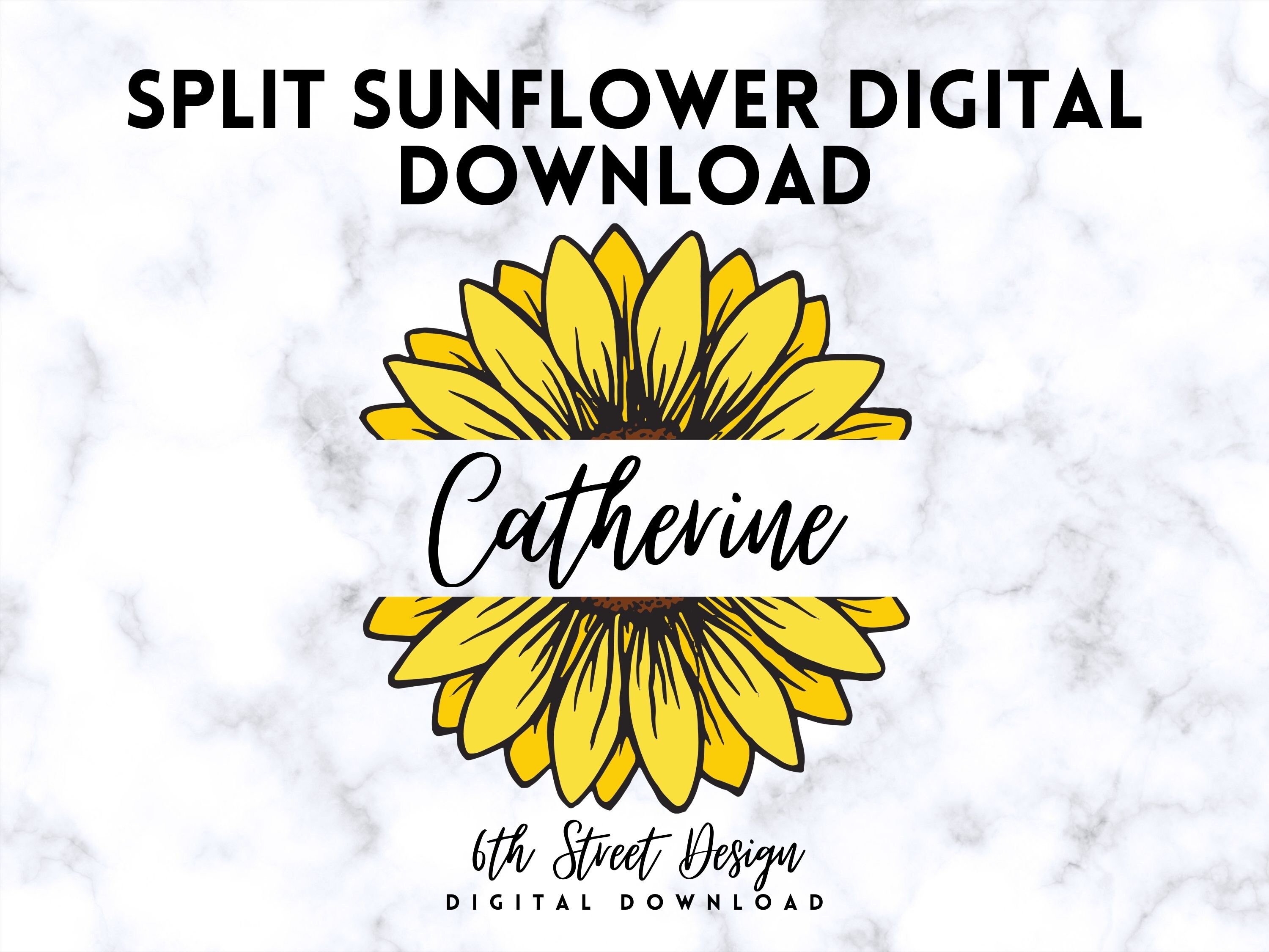 Split Sunflower Digital Download - Sublimation - PNG - Custom Shirts - Etsy