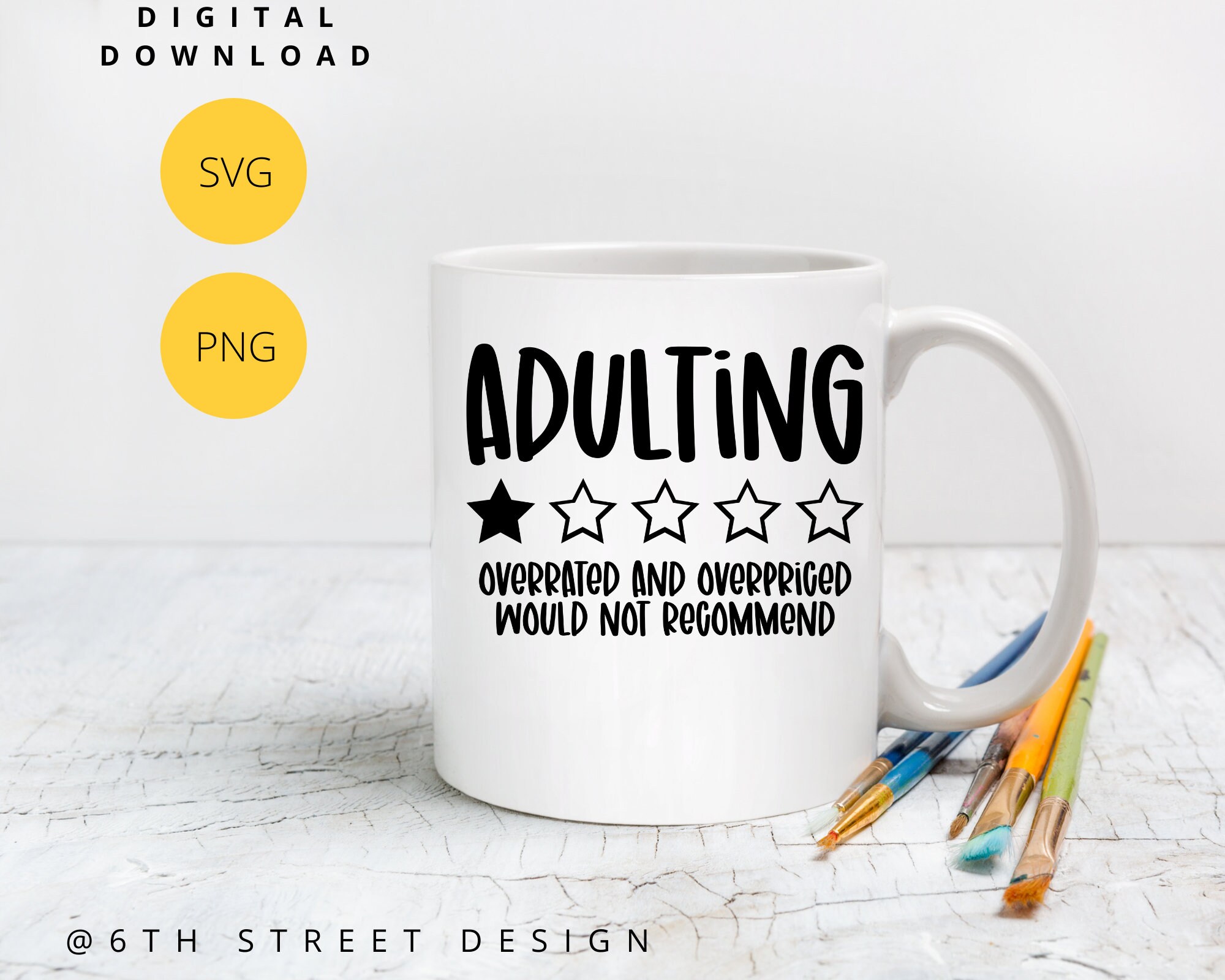 Adulting is Overrated Digital Download PNG SVG Cricut - Etsy