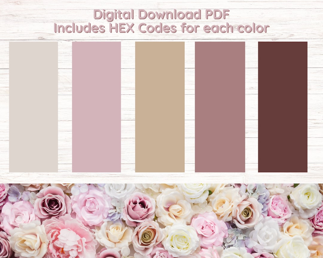 Pastel Rose Digital Color Palette - PDF Download - HEX Codes - Etsy