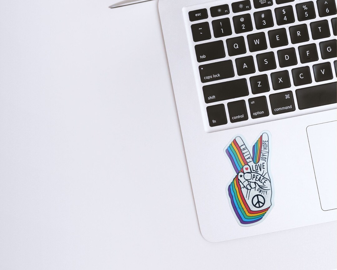 Peace Sign Hand Sticker - Waterproof Sticker - Dishwasher Safe ...
