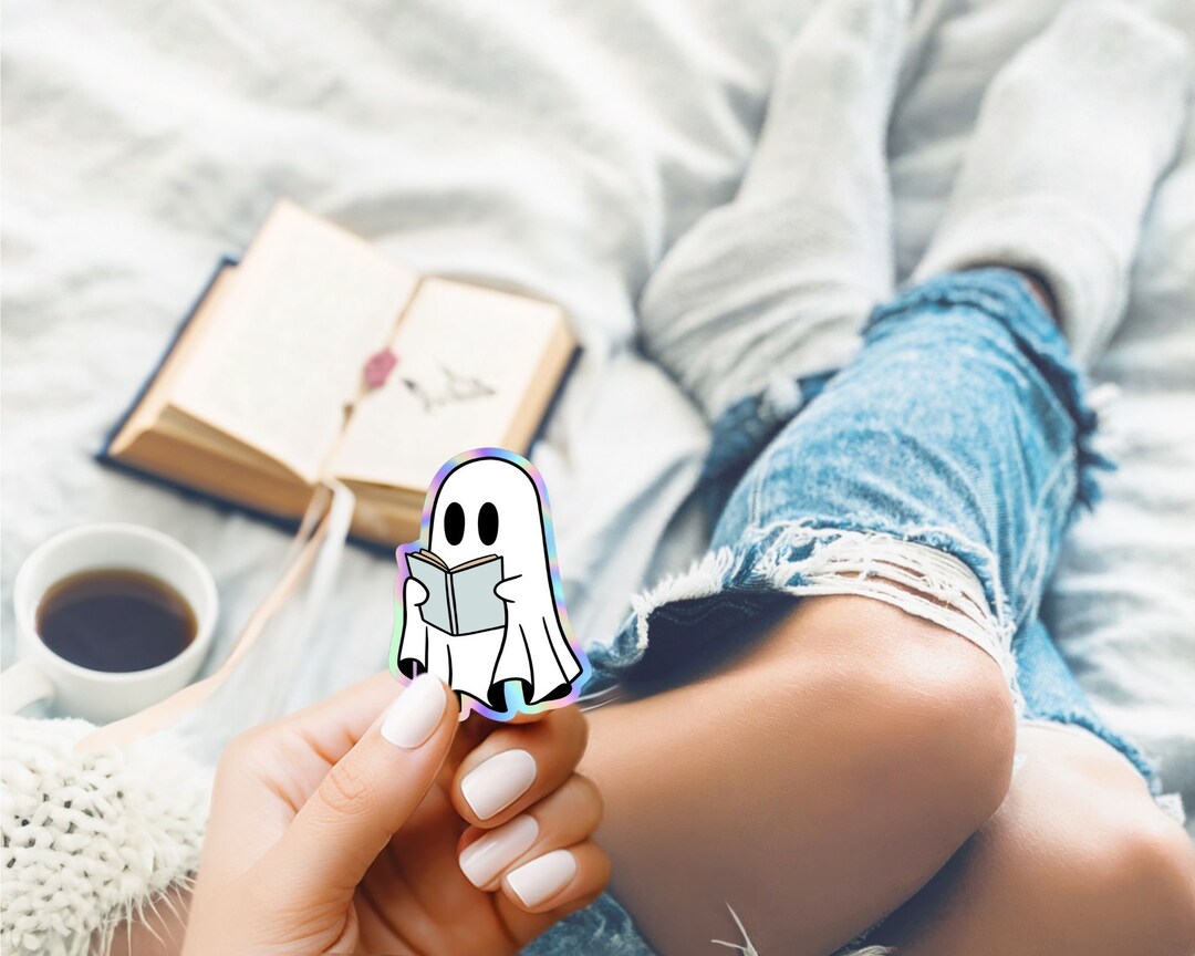 Holographic Book Ghost Sticker - Waterproof Sticker - Stickers for ...