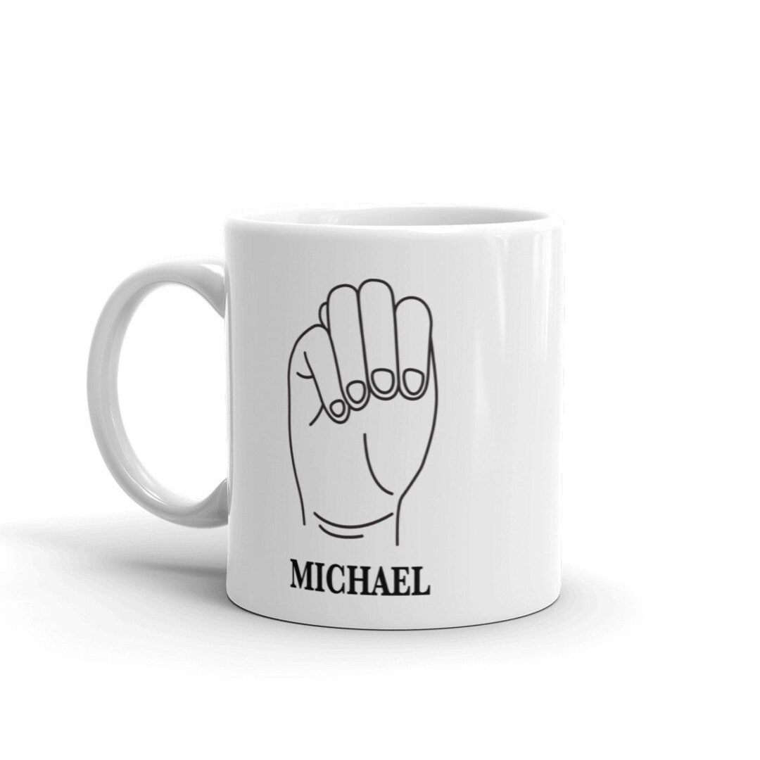 Personalized Sign Language Coffee Mug, Personalized Name in ASL Coffee ...