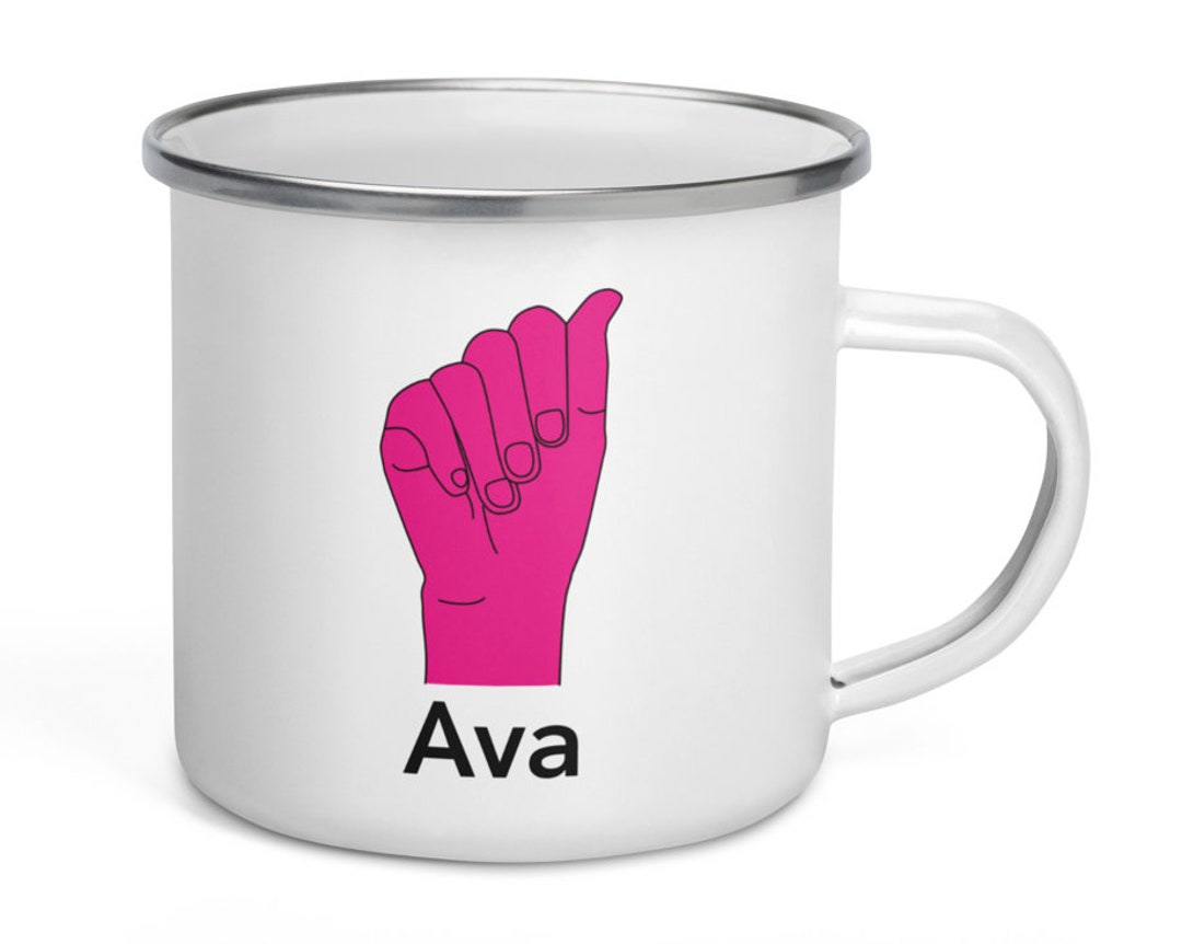 Personalized Sign Language Camper Mug, Personalized Name in ASL ...