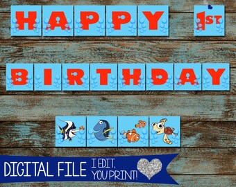 Finding nemo banner | Etsy