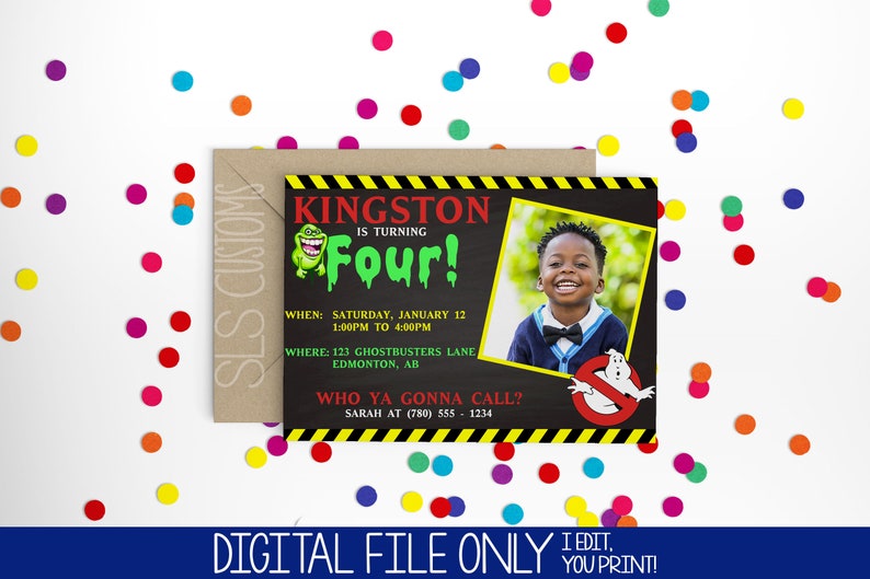 Ghostbusters Themed Printable Birthday Invitations 4x6 or 5x7 | Etsy