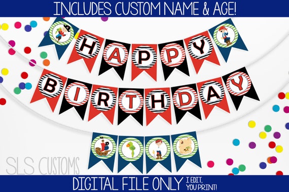 Pirate Captain Themed Printable Birthday Banner Includes | Etsy