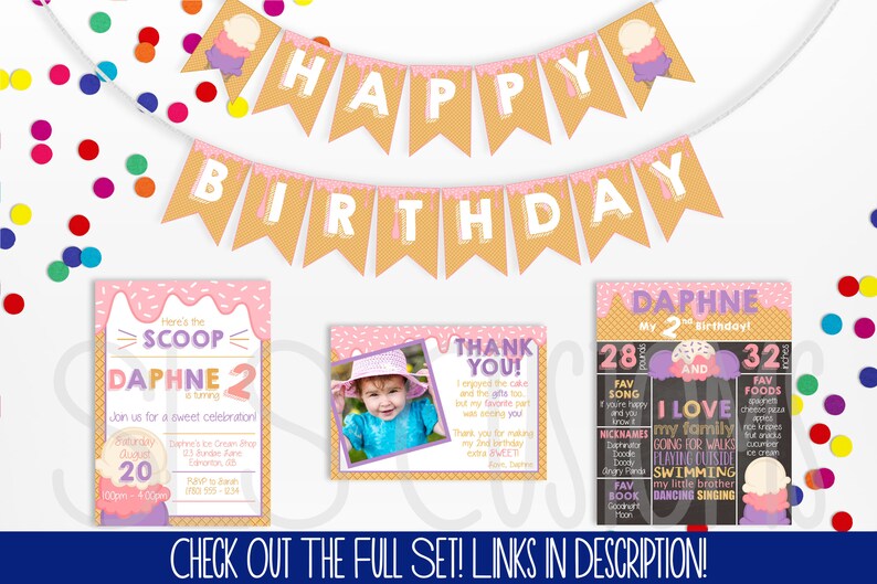 Dripping Ice Cream Themed Printable Chalkboard Sign Perfect - Etsy