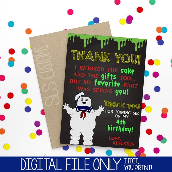 Ghostbuster Party Thank You - Etsy