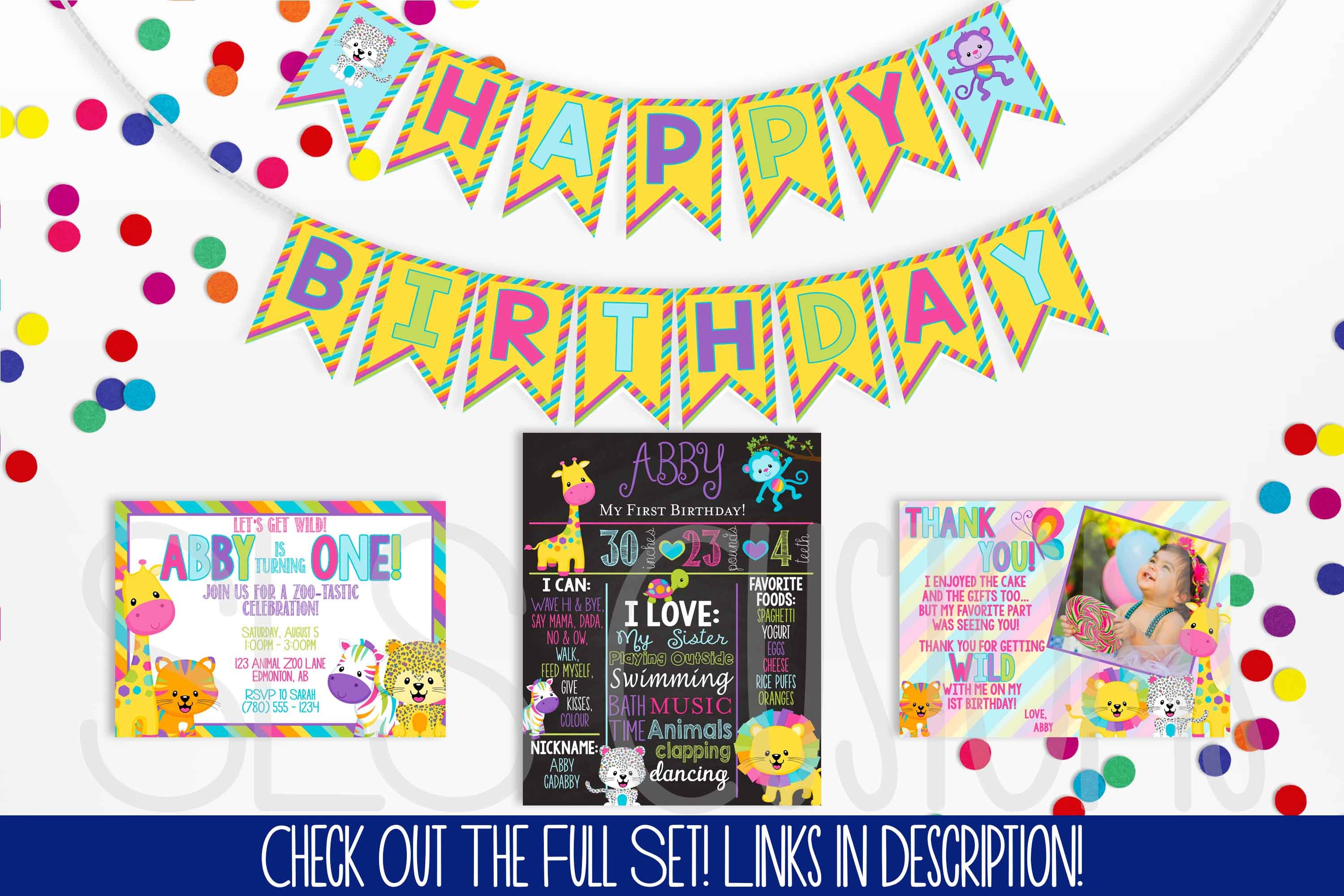 Rainbow Zoo / Jungle Themed Printable Chalkboard Sign Perfect - Etsy Canada