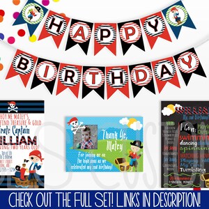 Pirate Captain Themed Printable Birthday Banner! Includes Birthday Year ...