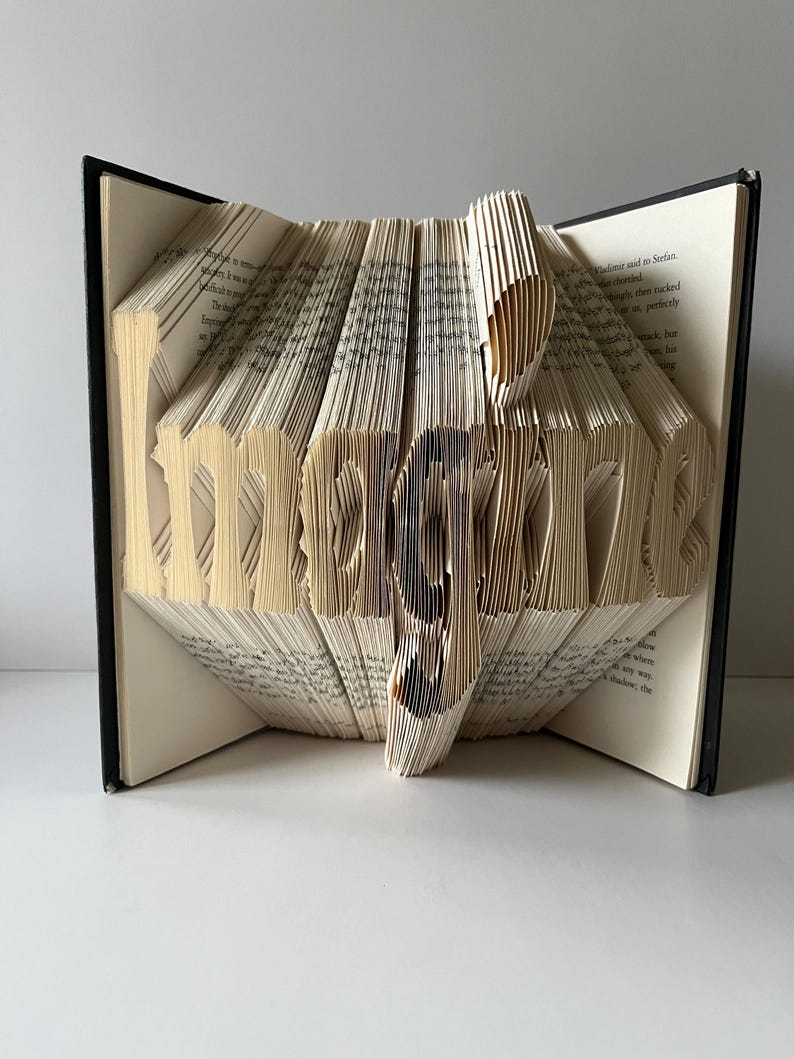Imagine Sculpture, 3D Book Art, Home Decor, Book Pages Made, Into Words ...