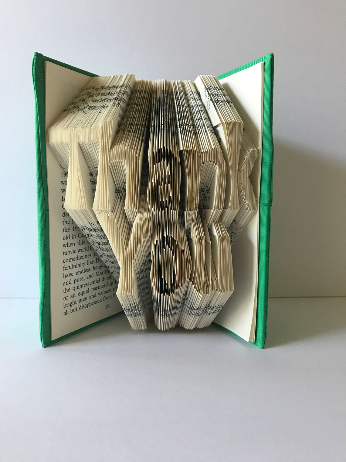 Thank You, Book Sculpture, Unique Book Art, Book Message, Folded Book ...