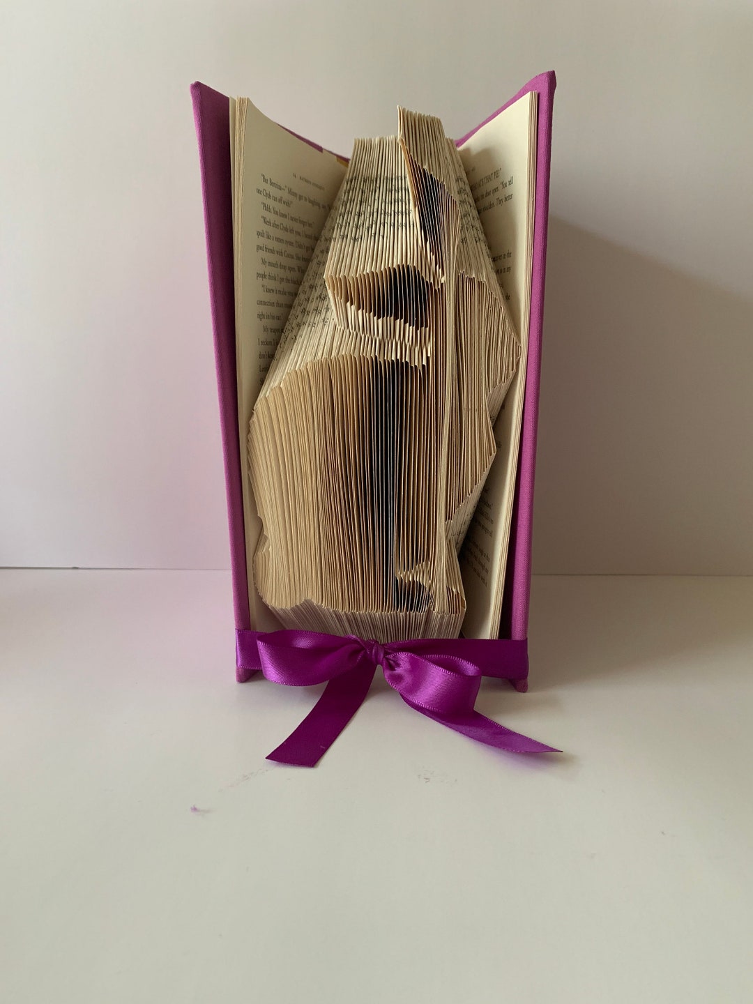 Bunny Rabbit, Book Sculpture, Unique Book Art, Accent Bookshelf, Gift ...