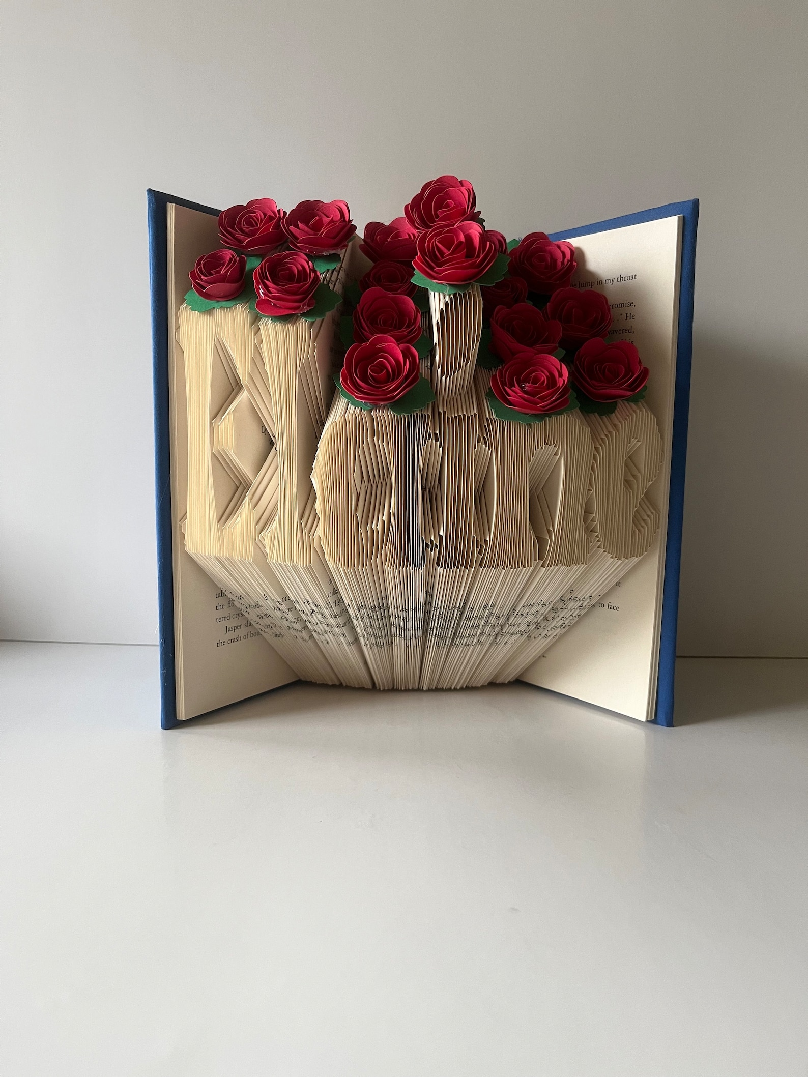 Folded Book Art, Name Sculpture, Paper Flowers, Birthday Gift, Unique ...