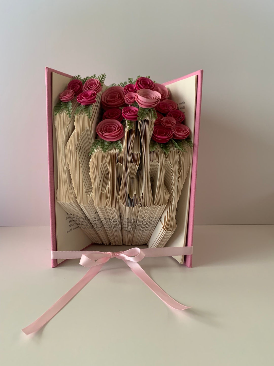 Name Sculpture Paper Flowers Unique Book Art up to Five Letters Gift ...