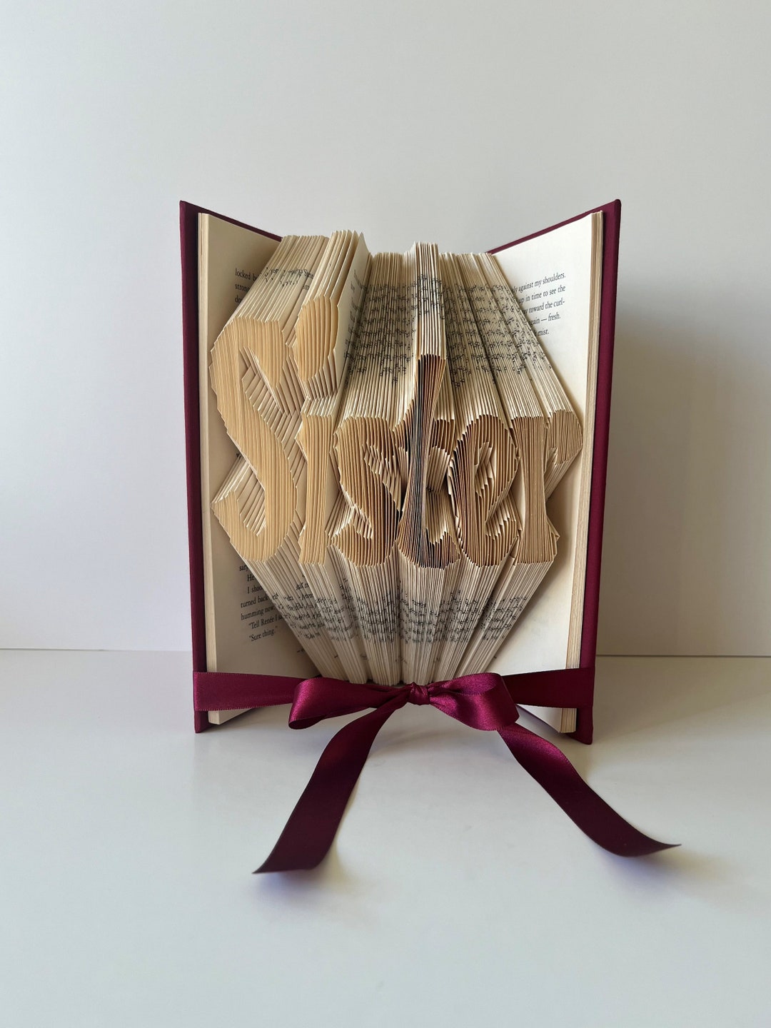 Unique Sister Gift Handcrafted Book Sculpture Art for Your Beloved ...