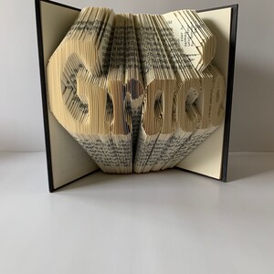 Name Book Fold, Name Sculpture, Unique Book Art, up to Six Letters ...