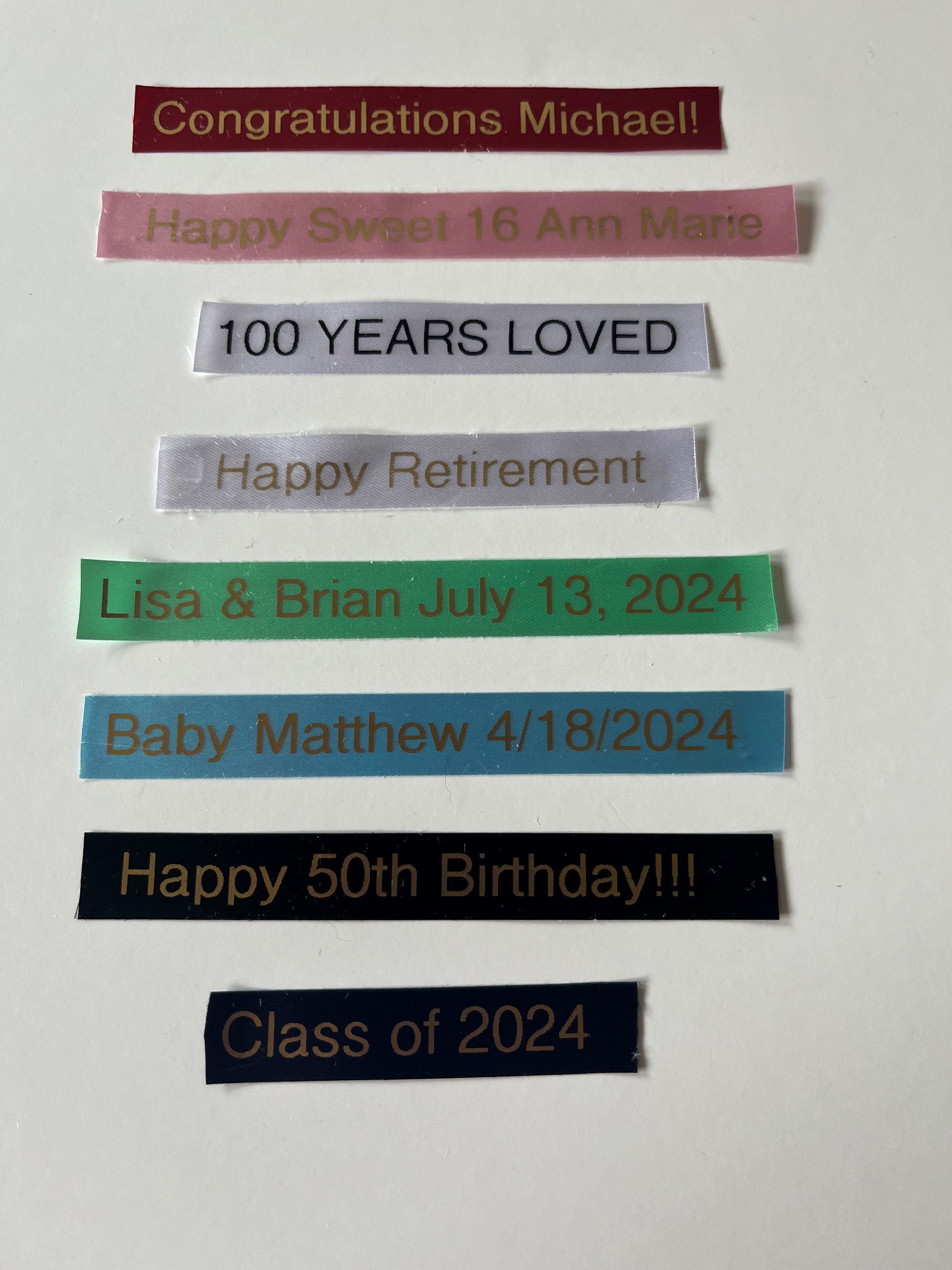 Customized Ribbon, Add on to a Book Fold Order, up to 35 Characters ...